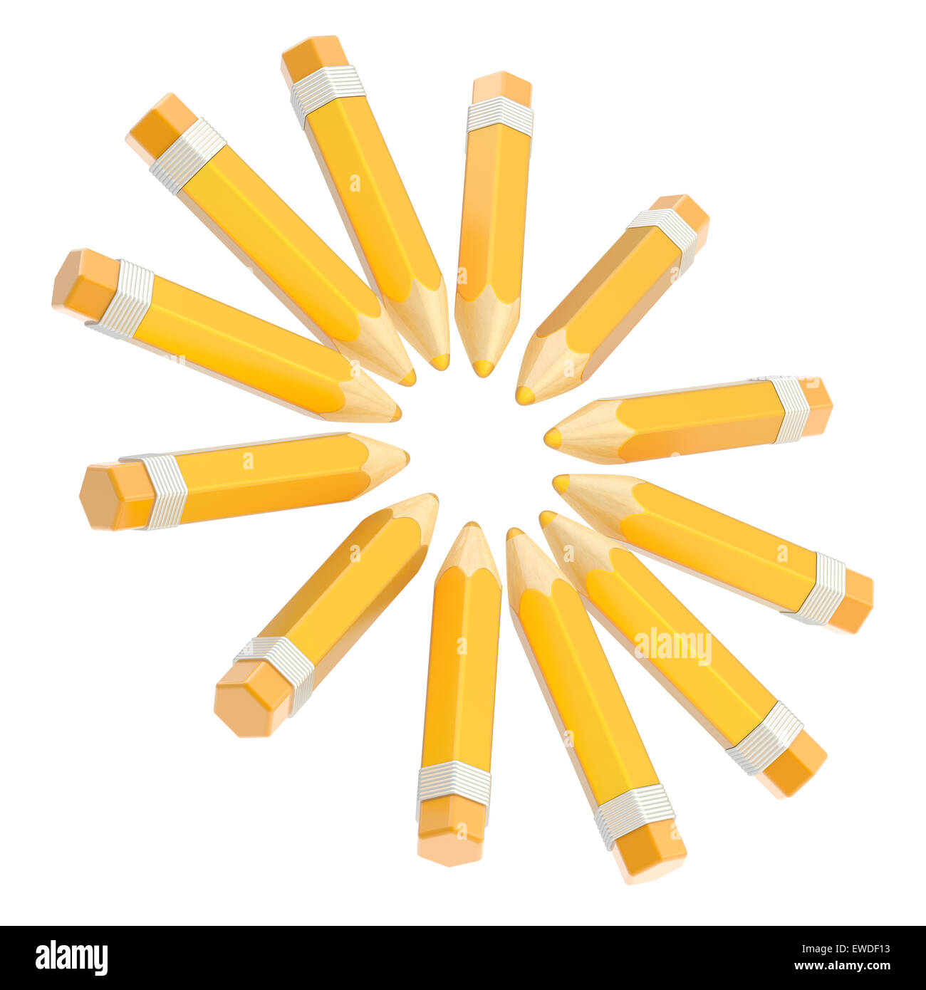 Round pencil composition Stock Photo - Alamy