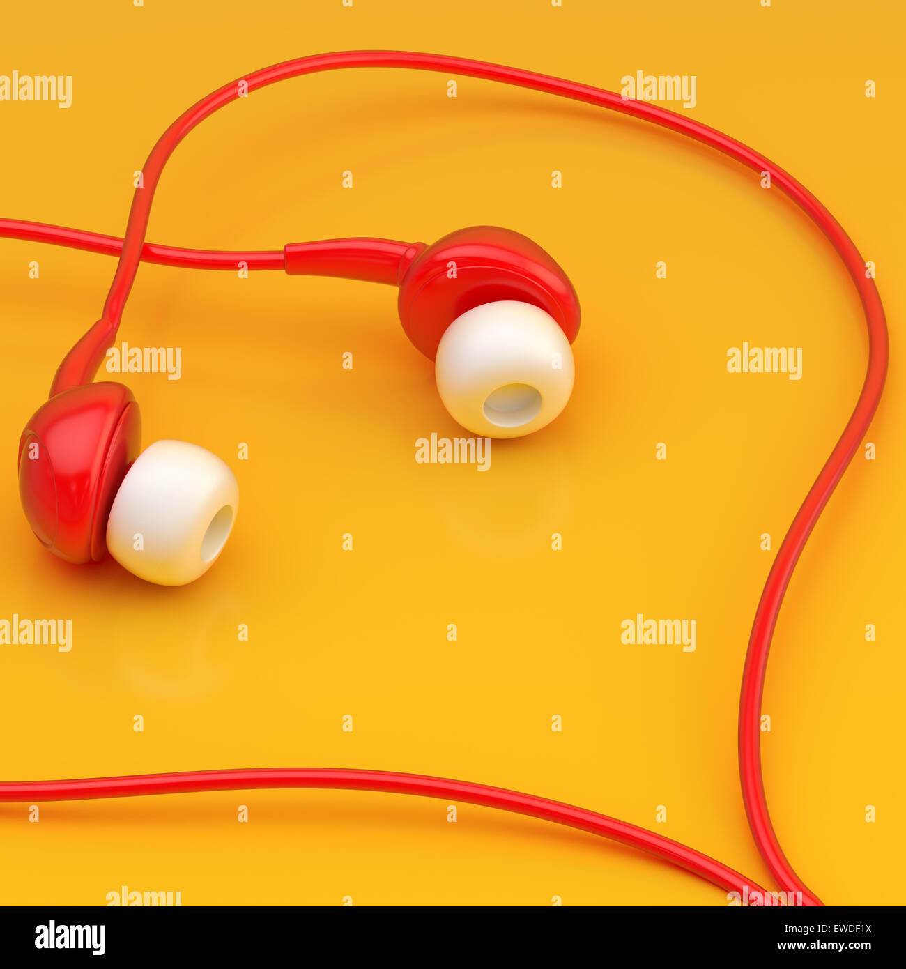In-ear headphones composition Stock Photo - Alamy