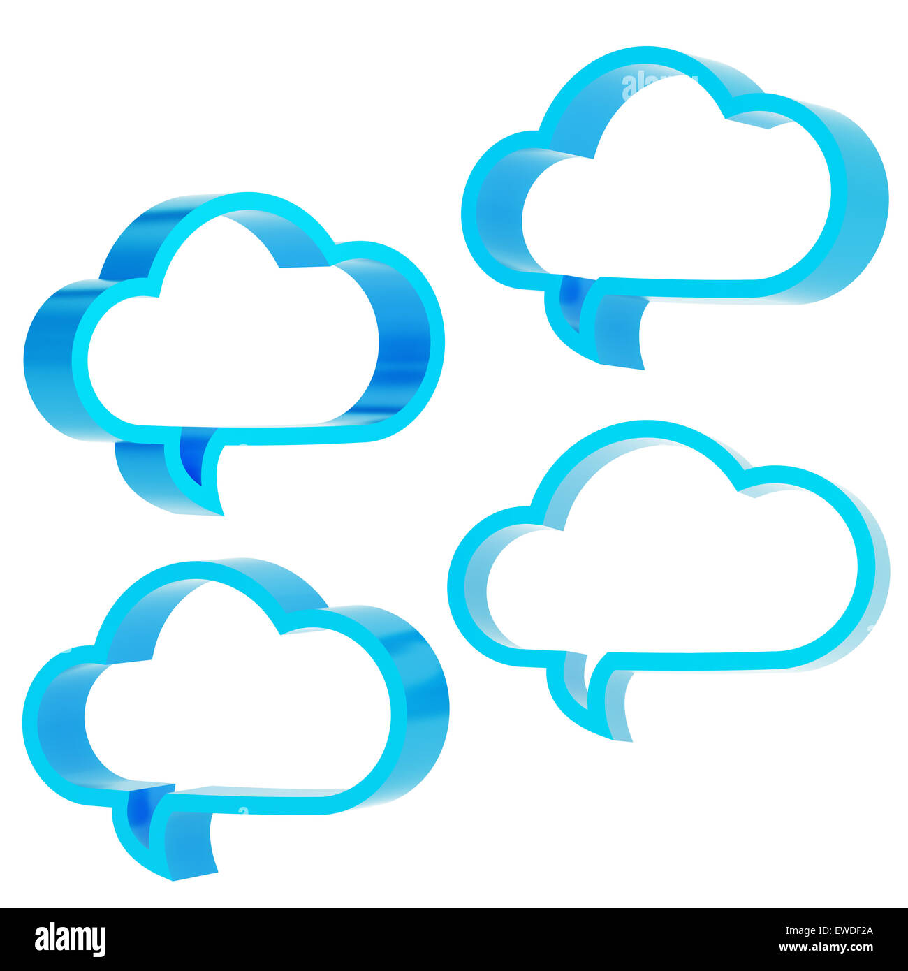 Cloud shaped text bubbles Stock Photo - Alamy