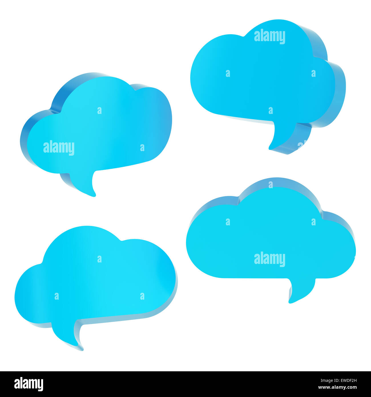 Cloud shaped text bubbles isolated Stock Photo - Alamy