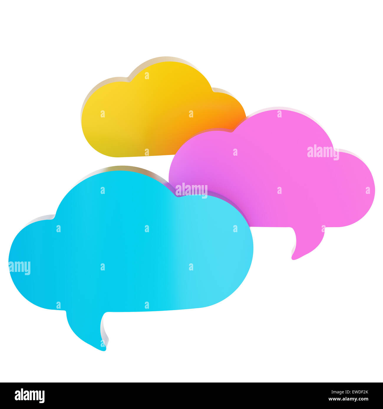 Three cloud shaped text bubbles Stock Photo - Alamy