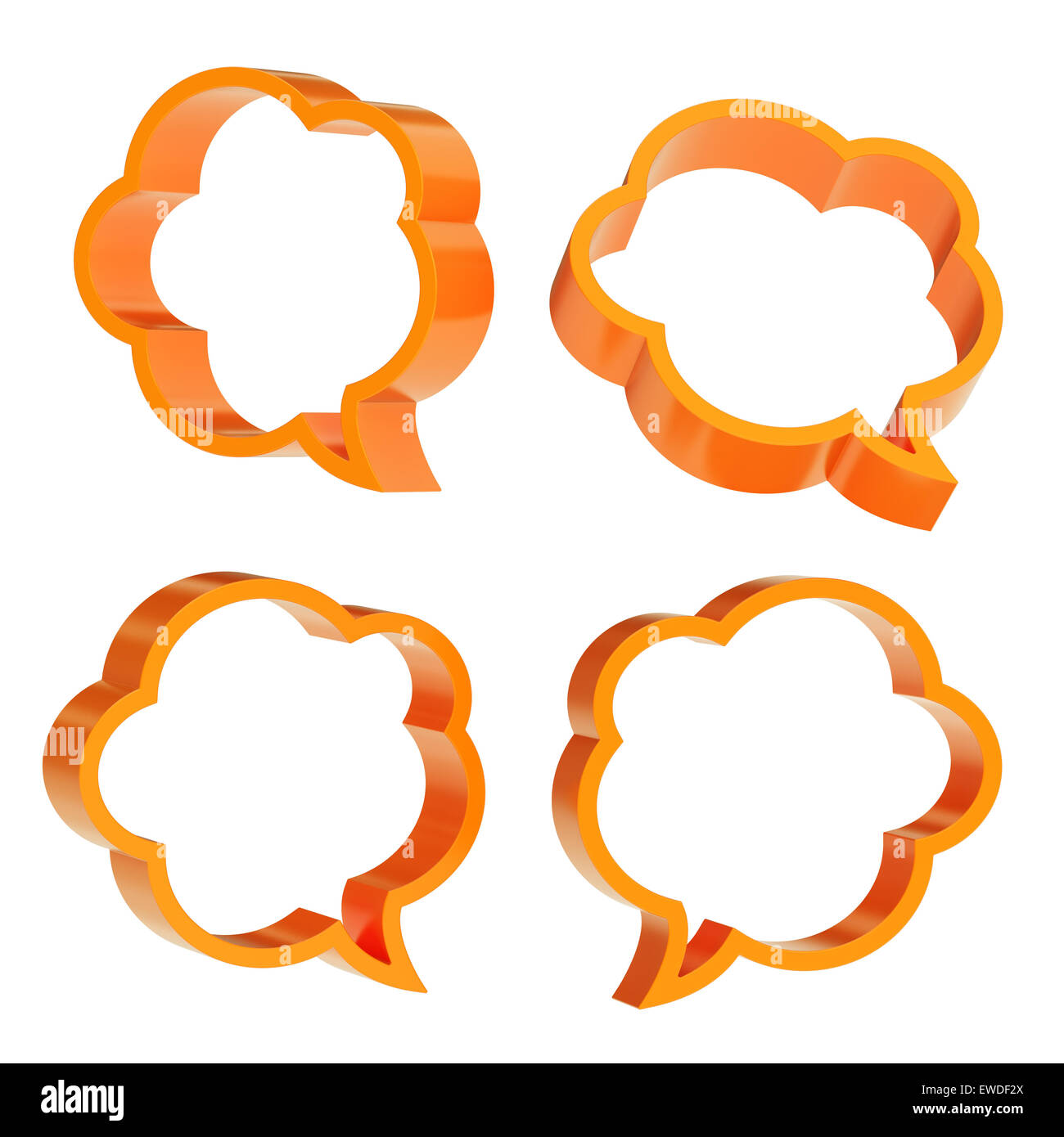 Cloud shaped text bubbles isolated Stock Photo - Alamy