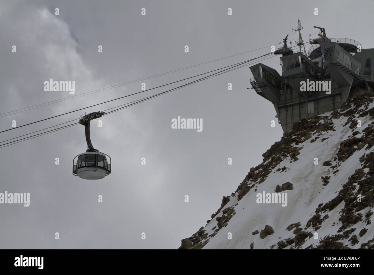 Courmayeur, Italy. 23rd June, 2015. A gondola of the Skyway cable car ...