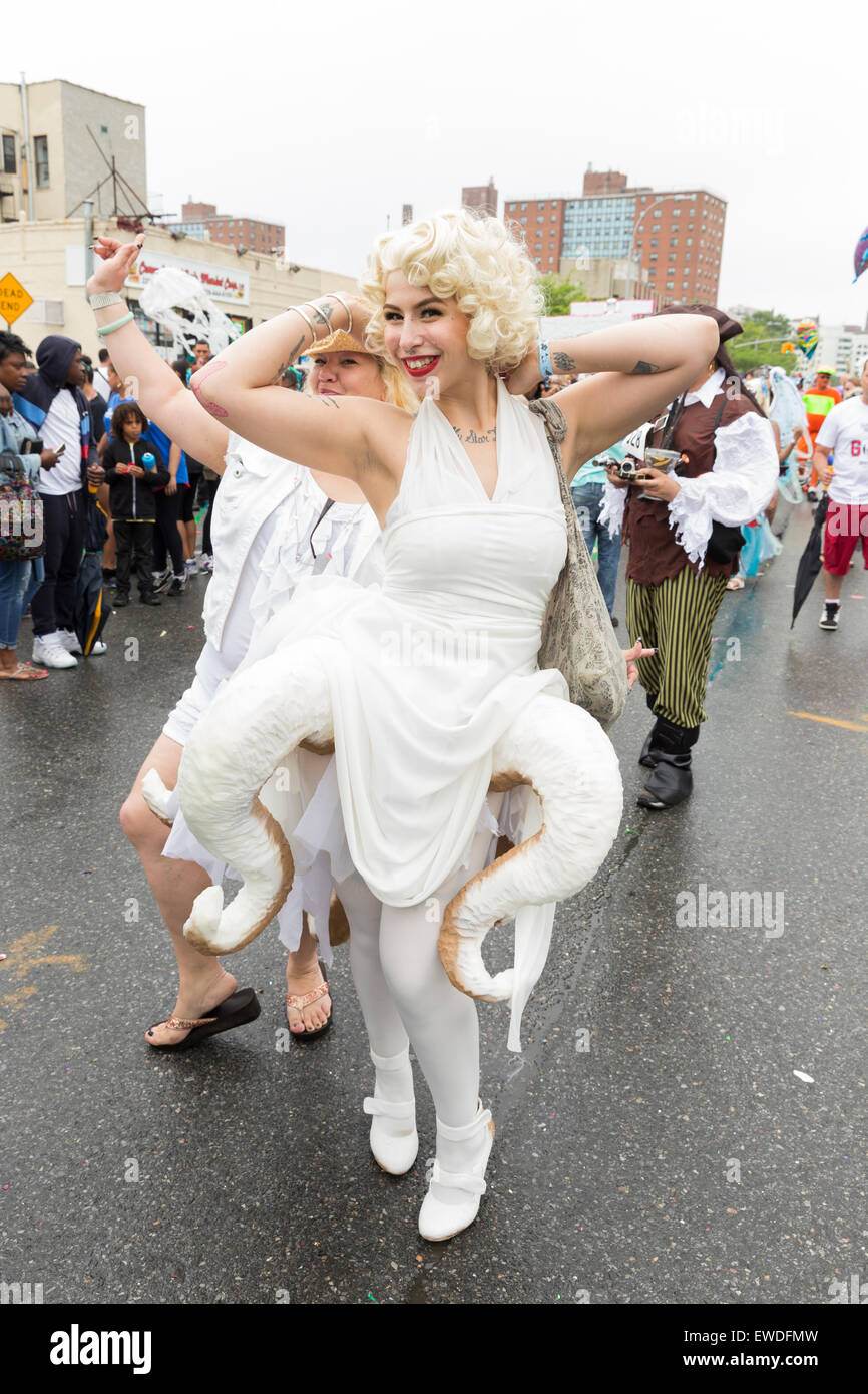 New York, NY USA - June 20, 2015: Atmosphere on 33rd Mermaid parade on ...