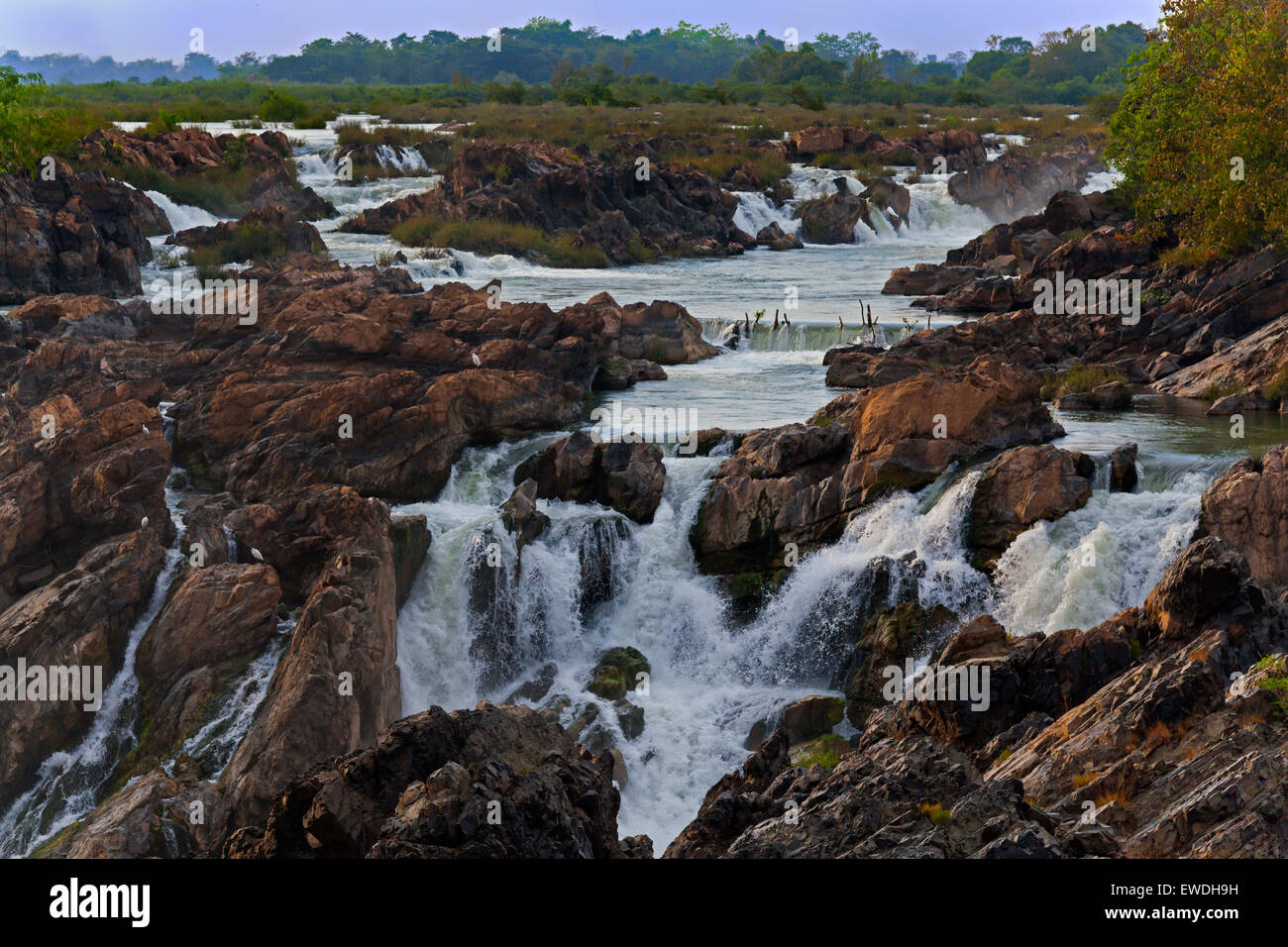 The DON KHON WATERFALL on DON KHON ISLAND in the 4 Thousand Islands ...