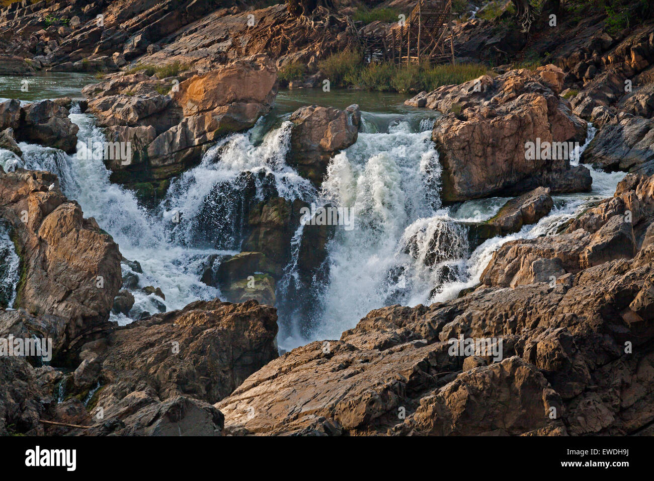 The DON KHON WATERFALL on DON KHON ISLAND in the 4 Thousand Islands ...