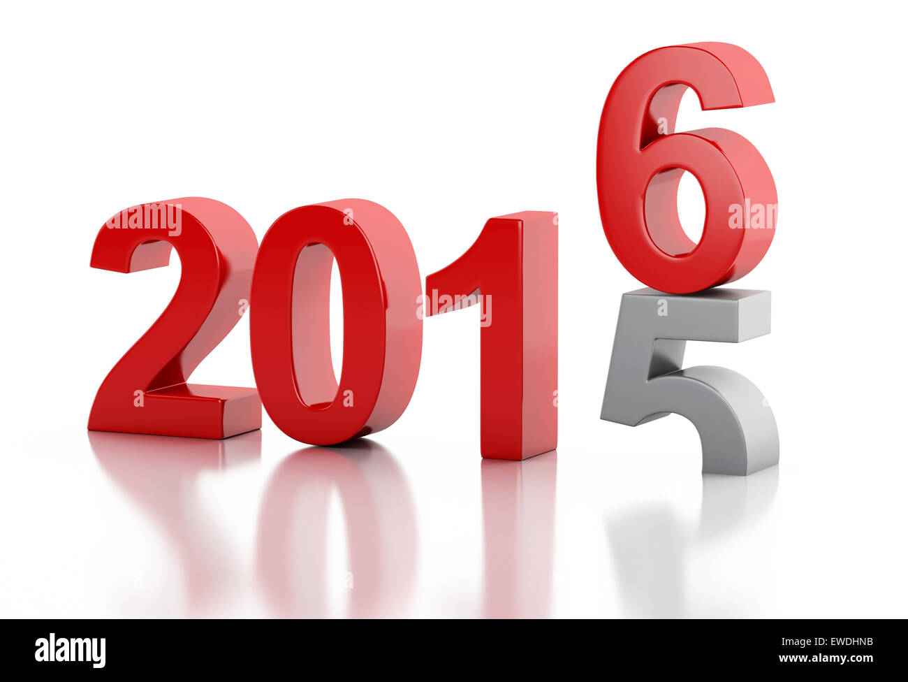 3d renderer image. New Year 2016 isolated on white background Stock ...