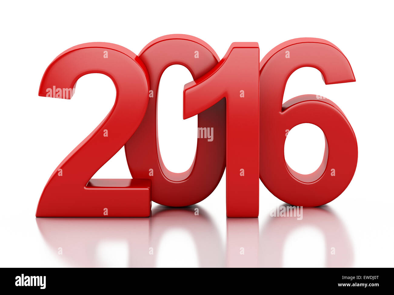 3d renderer image. New Year 2016 isolated on white background Stock ...