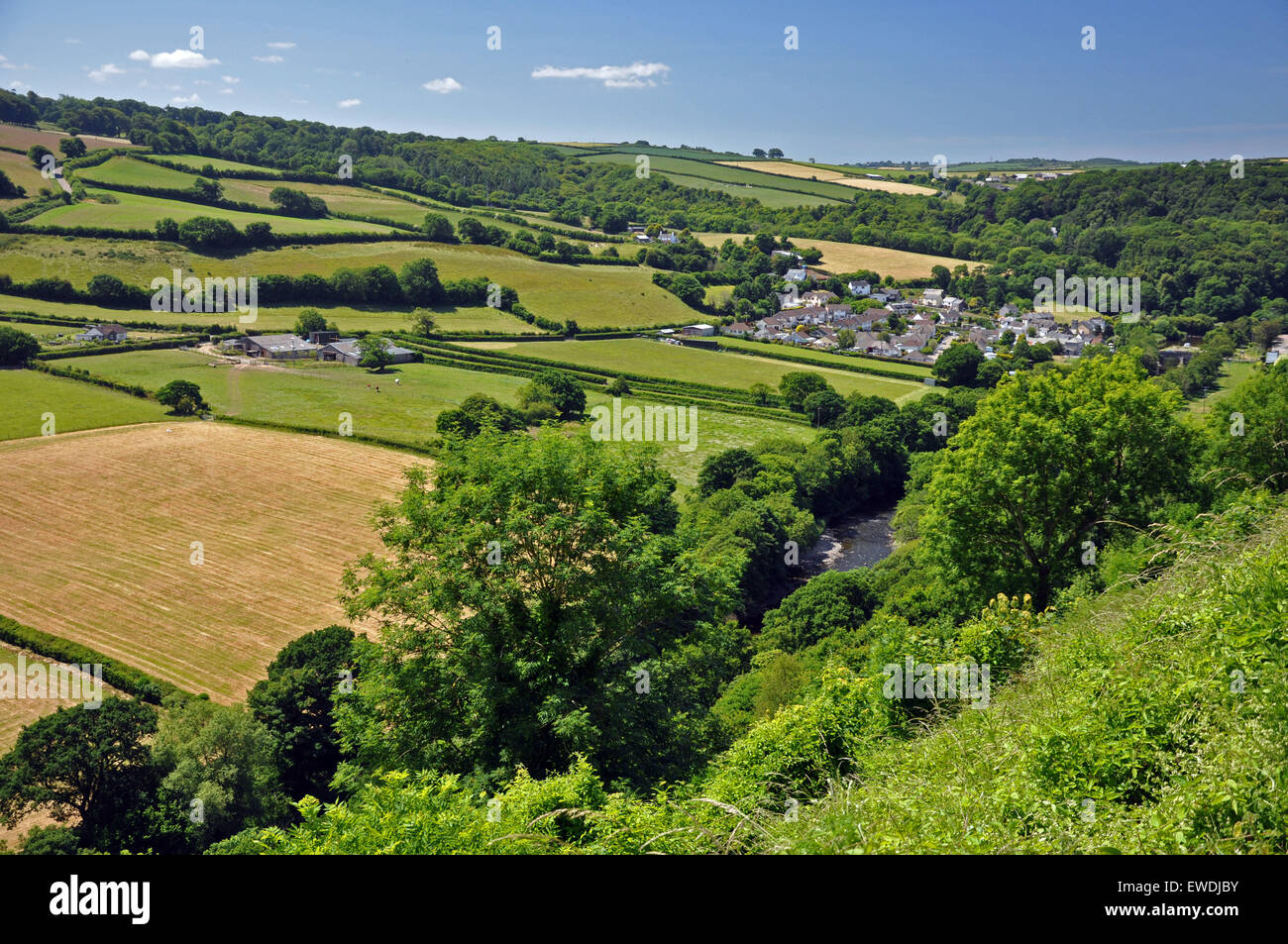 The view from Castle Hill, Great Torrington, North Devon, England Stock ...