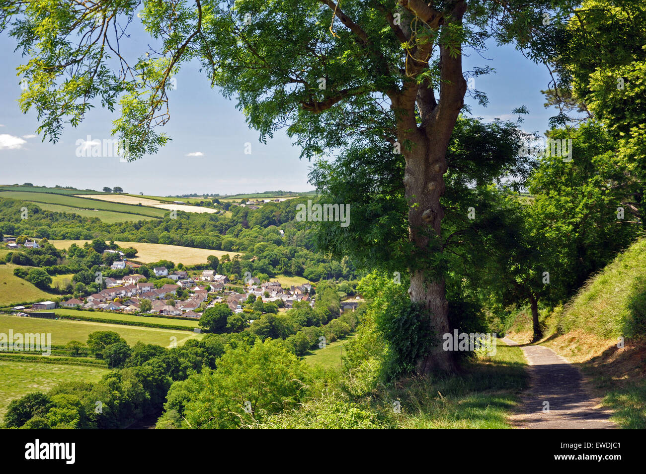 The view from Castle Hill, Great Torrington, North Devon, England Stock ...