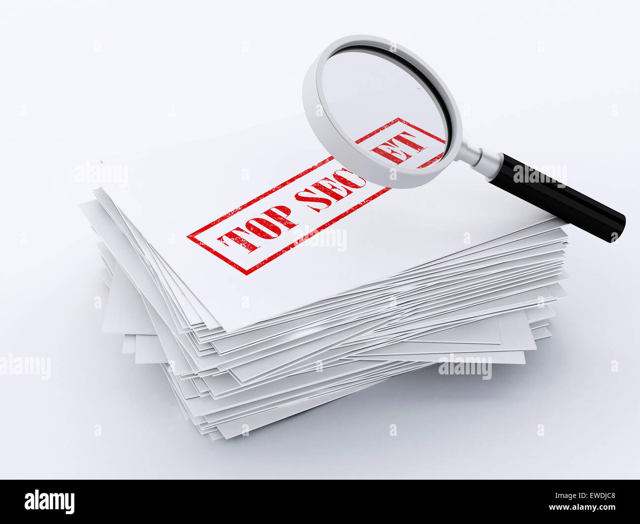 3d secret archive, Paper sheets on white background. 3d renderer ...