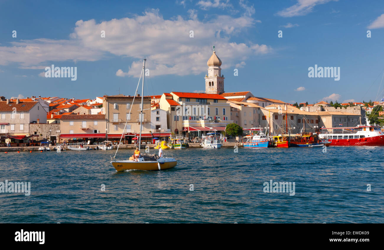 Krk old town waterfront. Island Krk in Croatia Stock Photo - Alamy
