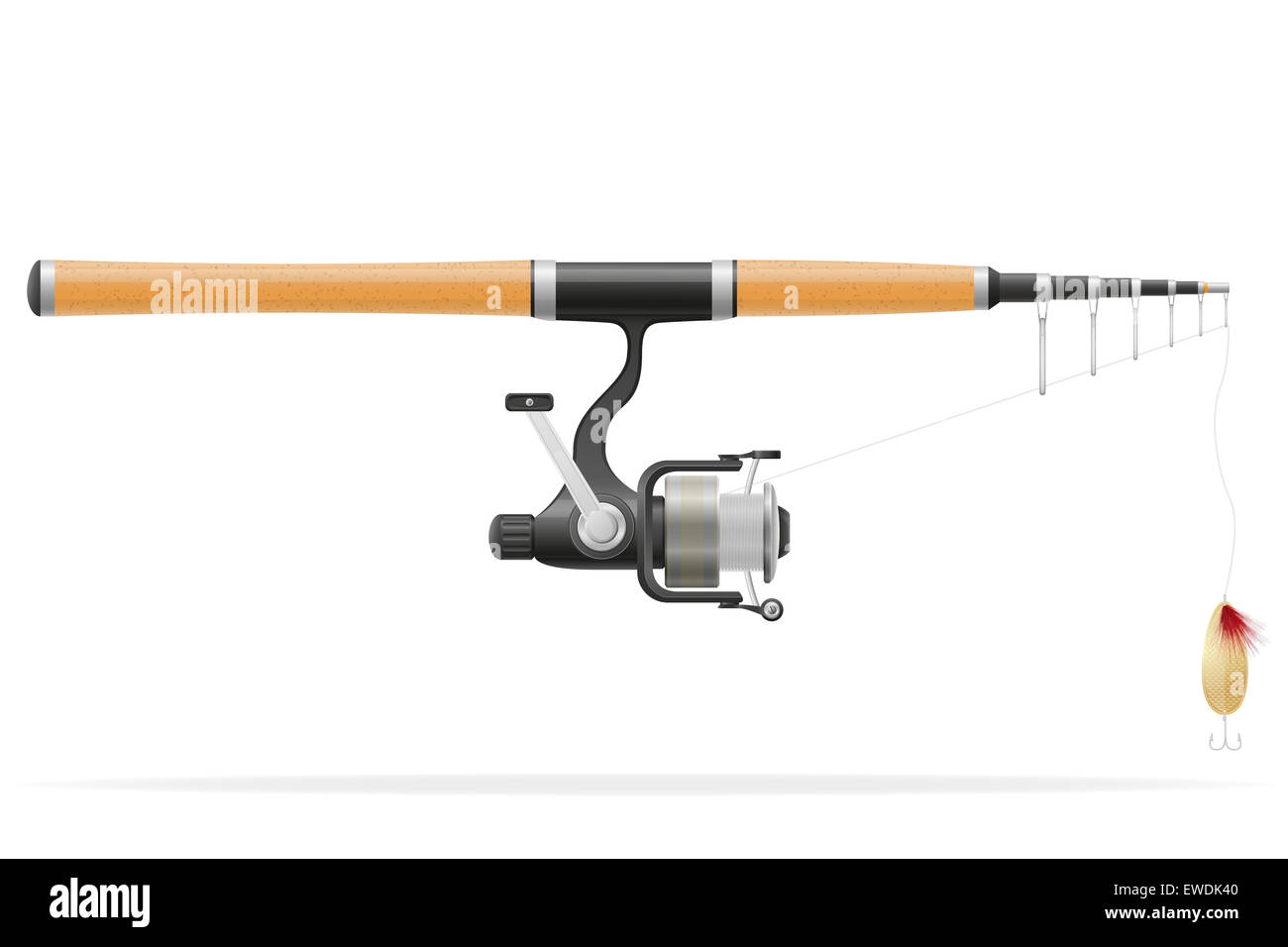 rod spinning for fishing illustration isolated on white background ...