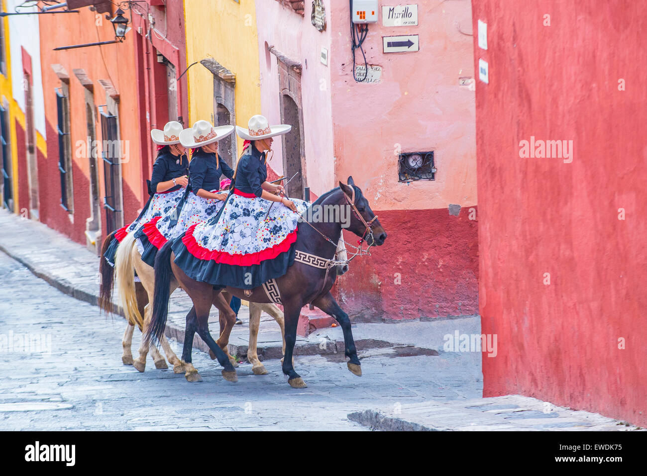 Three charras in San Miguel de Allende , Mexico Stock Photo - Alamy