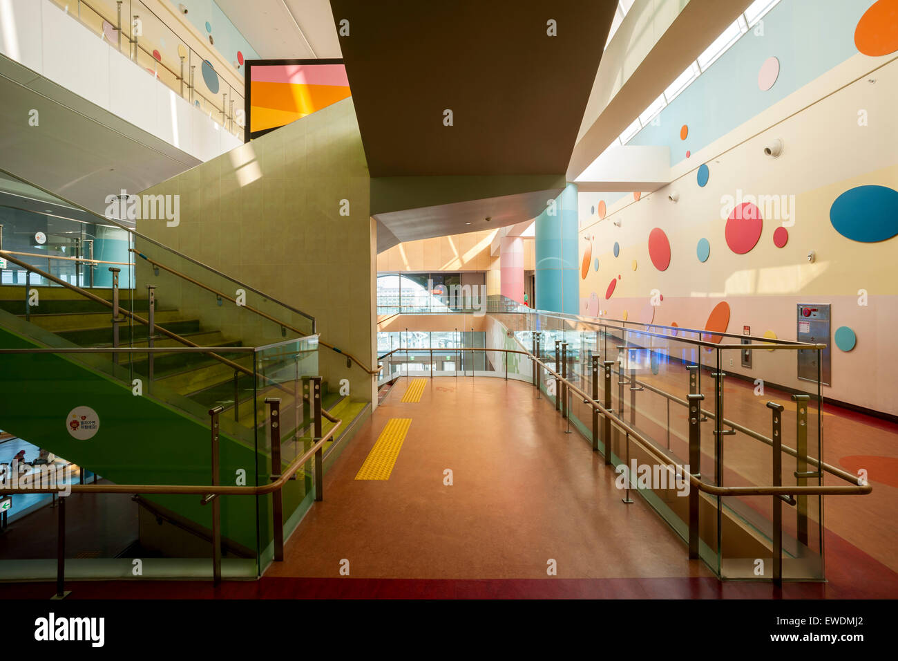 Interior view of starcaise and first floor corridors. Incheon Children ...