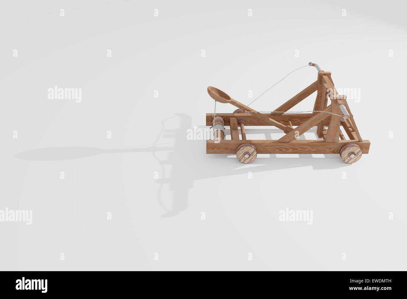 3d rendering of an old wood catapult Stock Photo - Alamy