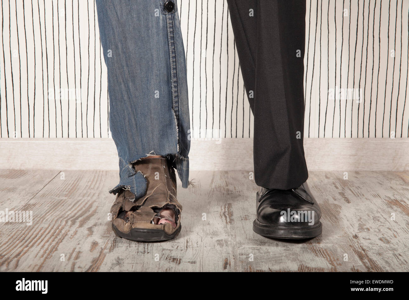 concept of rich and poor in a shoes Stock Photo - Alamy
