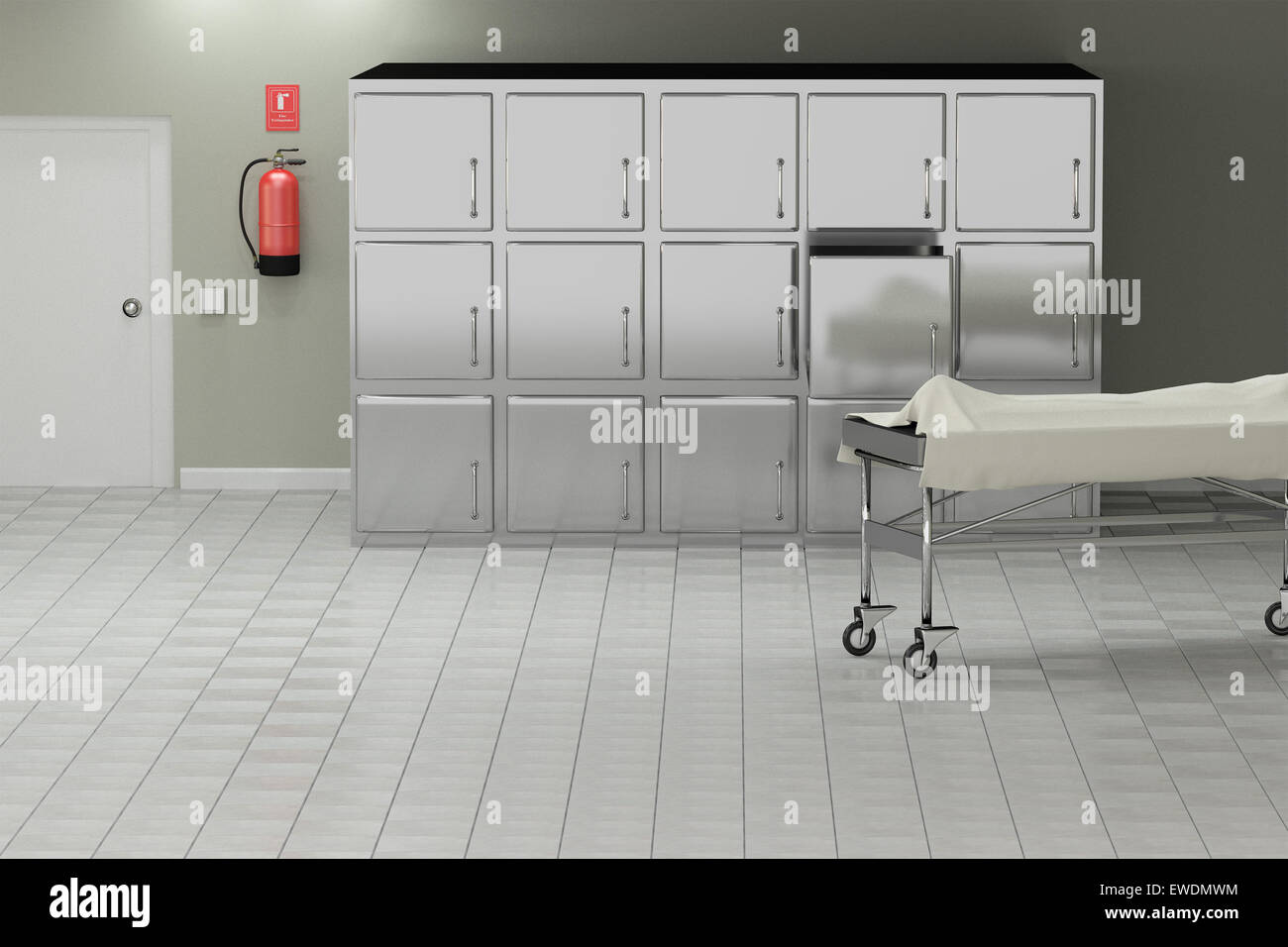 3d rendering of a macabre autopsy room Stock Photo - Alamy