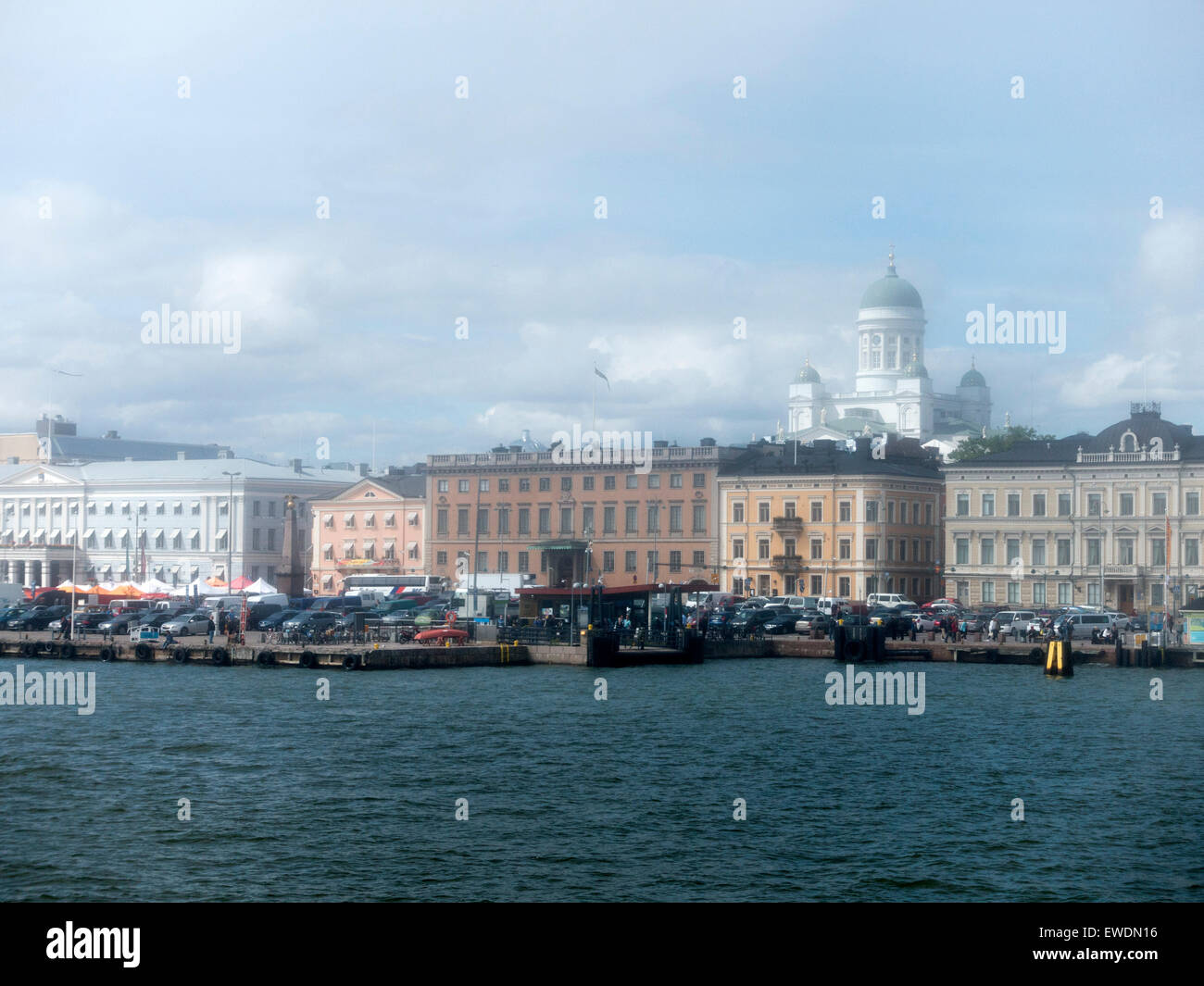 Helsinki from the sea with Sea mist and sun Stock Photo - Alamy