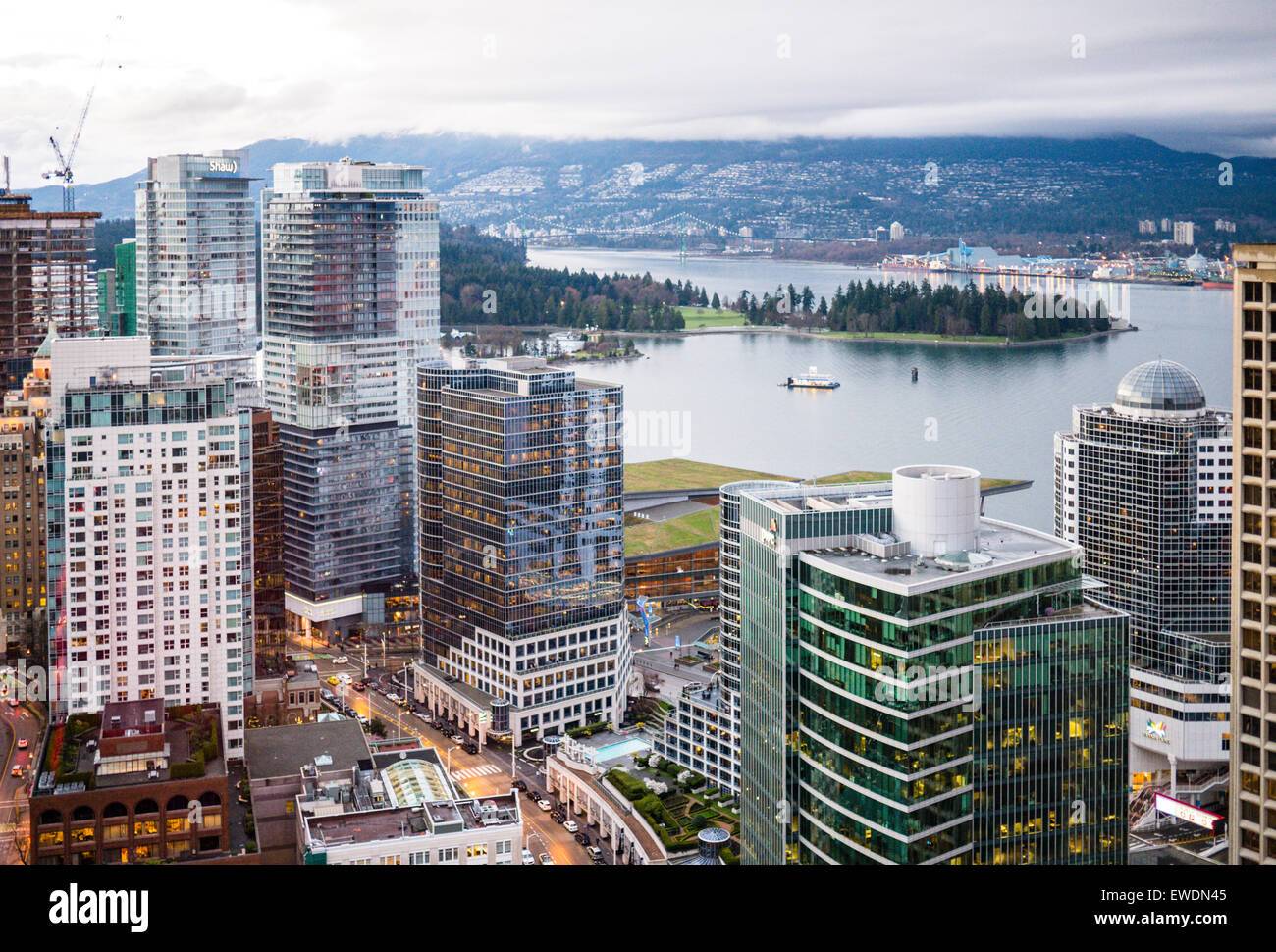 A view of Vancouver from the Vancouver Lookout, British Columbia ...