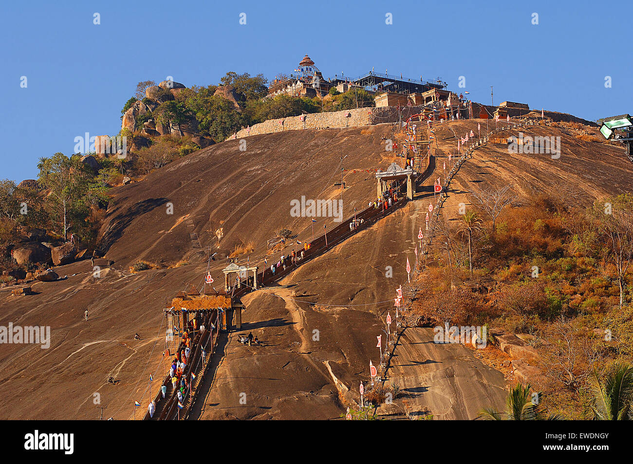 India Karnataka Sravanabelagola Indragiri Hill atop which lies the ...
