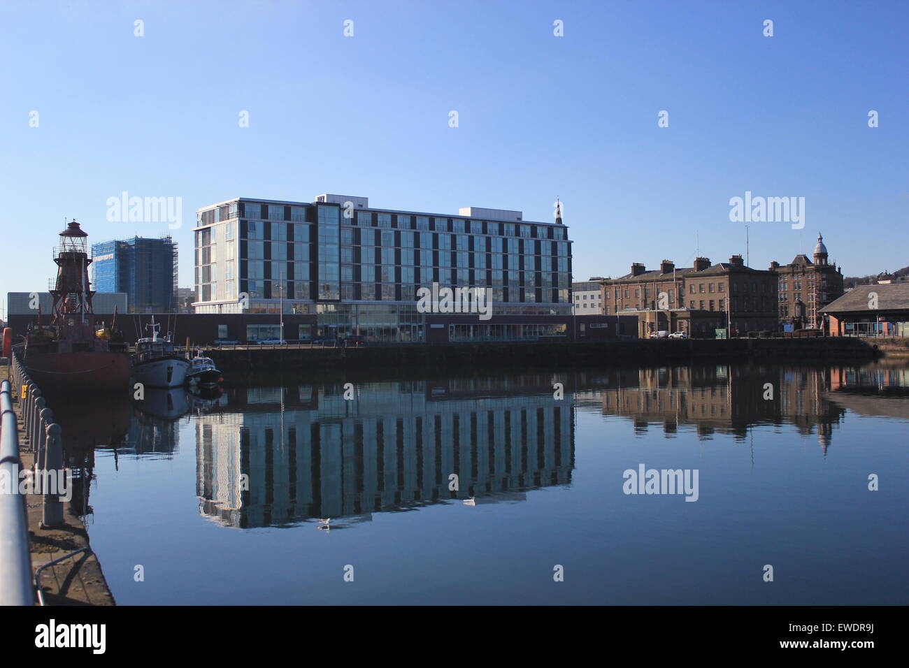 dundee city quay on a clear day Stock Photo - Alamy