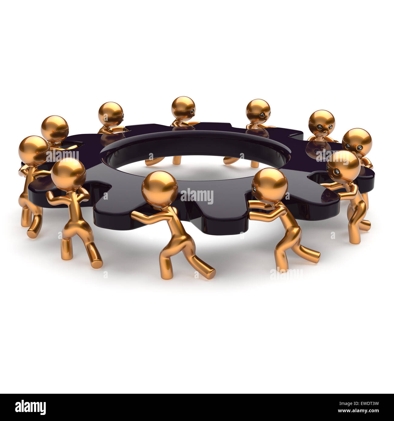 Teamwork business unity brainstorm process mans start turning black ...