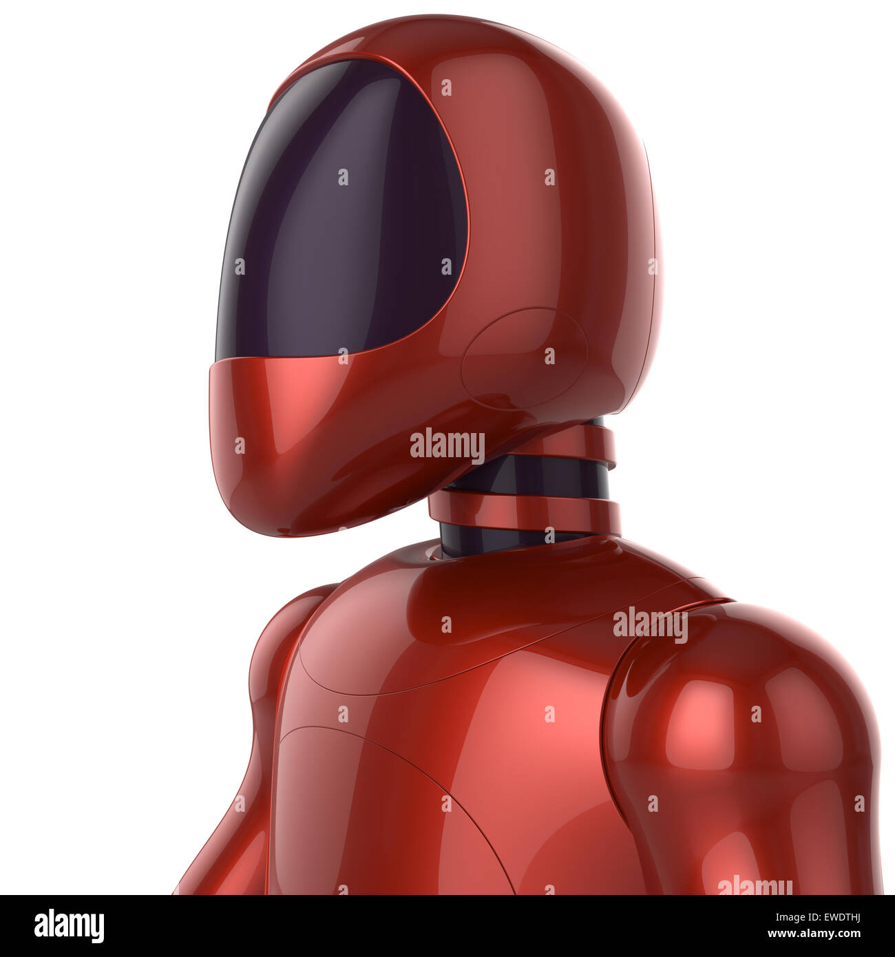 Cyborg futuristic artificial model robot sci-fi bot concept red. 3d ...