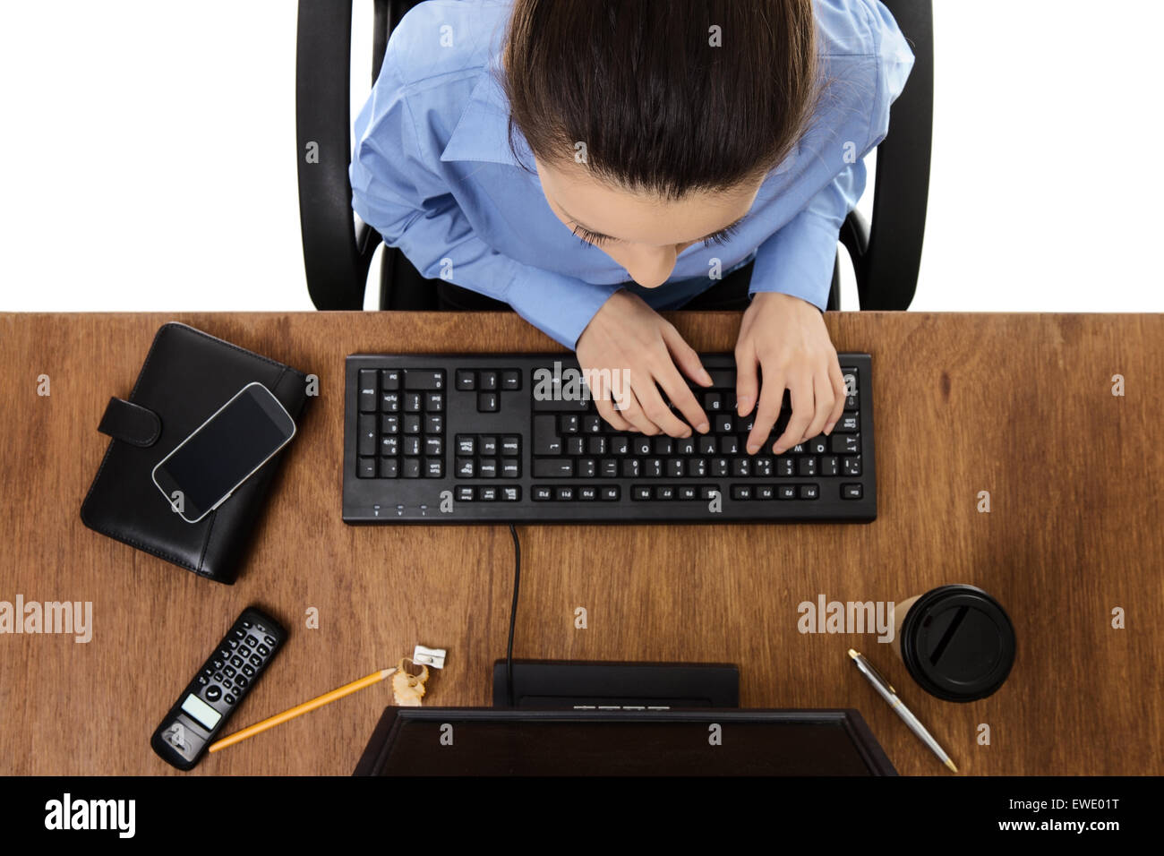 Birds eye view desk hi-res stock photography and images - Alamy