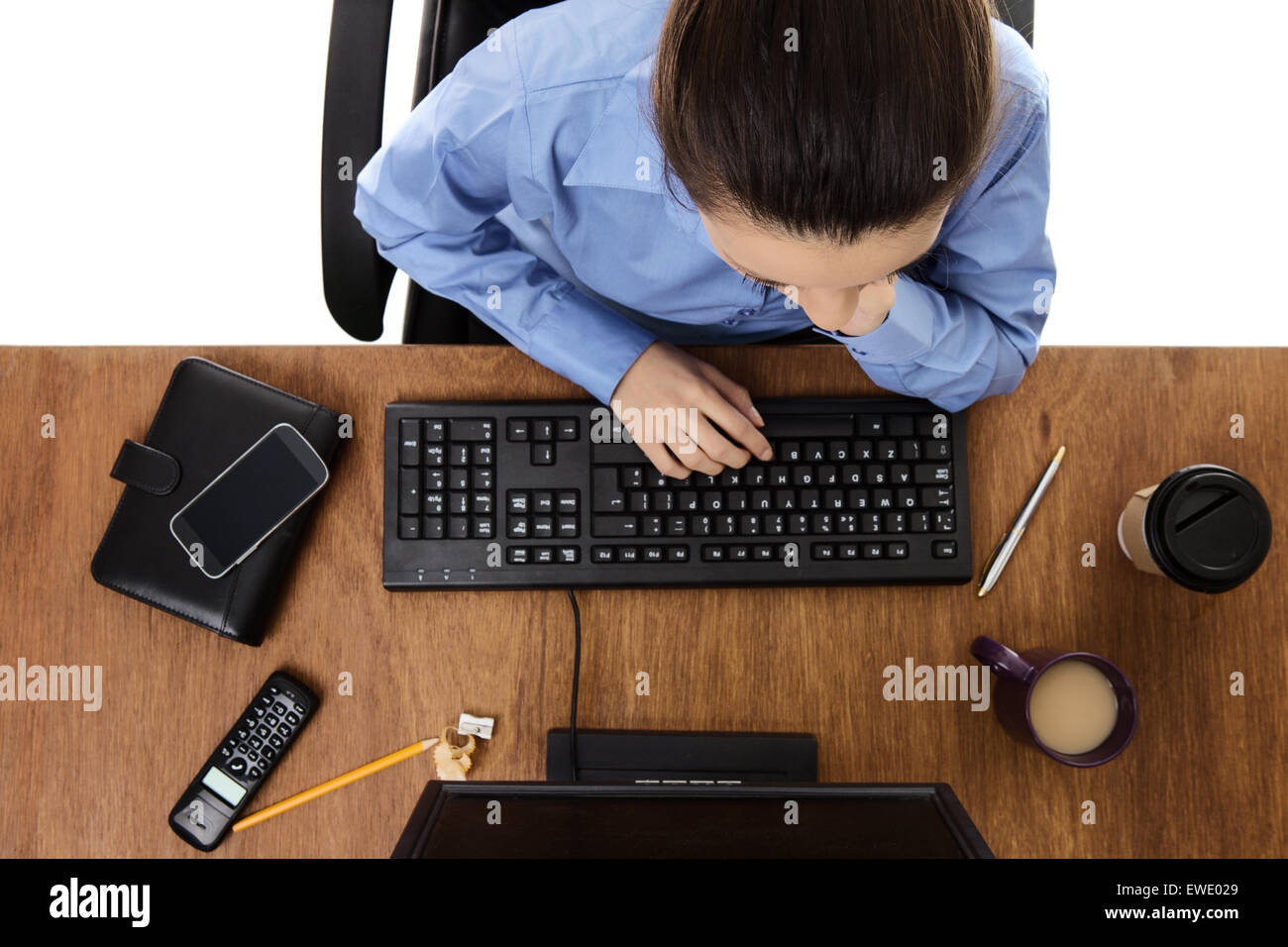 Birds eye computer desk hi-res stock photography and images - Alamy