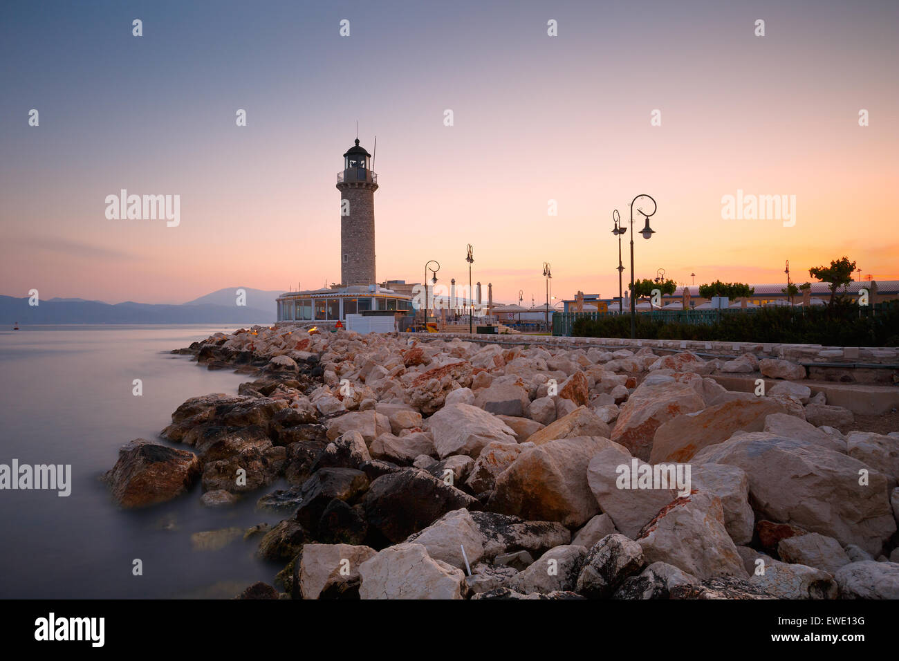 Lighthouse in Patras, Greece Stock Photo - Alamy