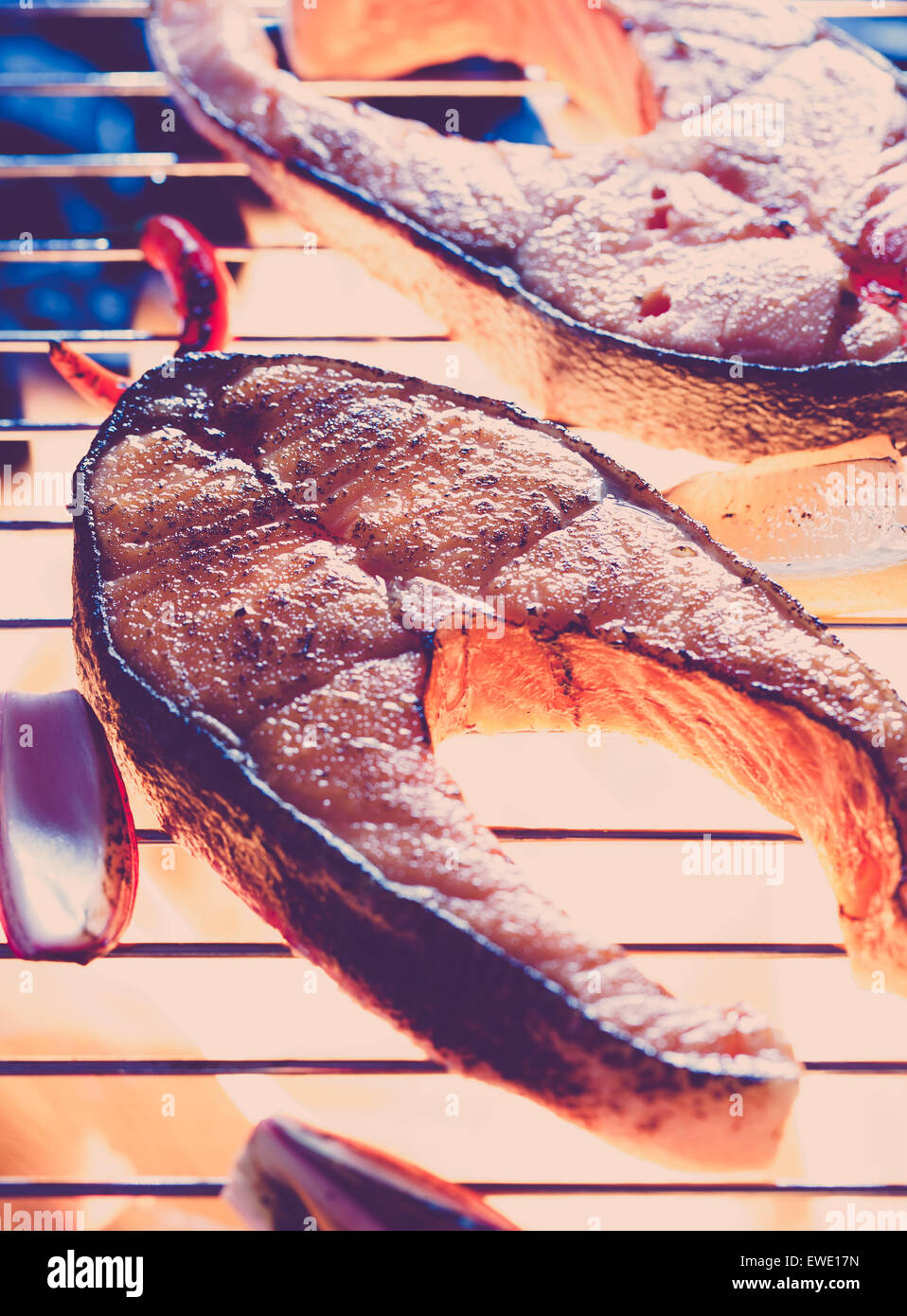 BBQ Fish on the grill Stock Photo - Alamy