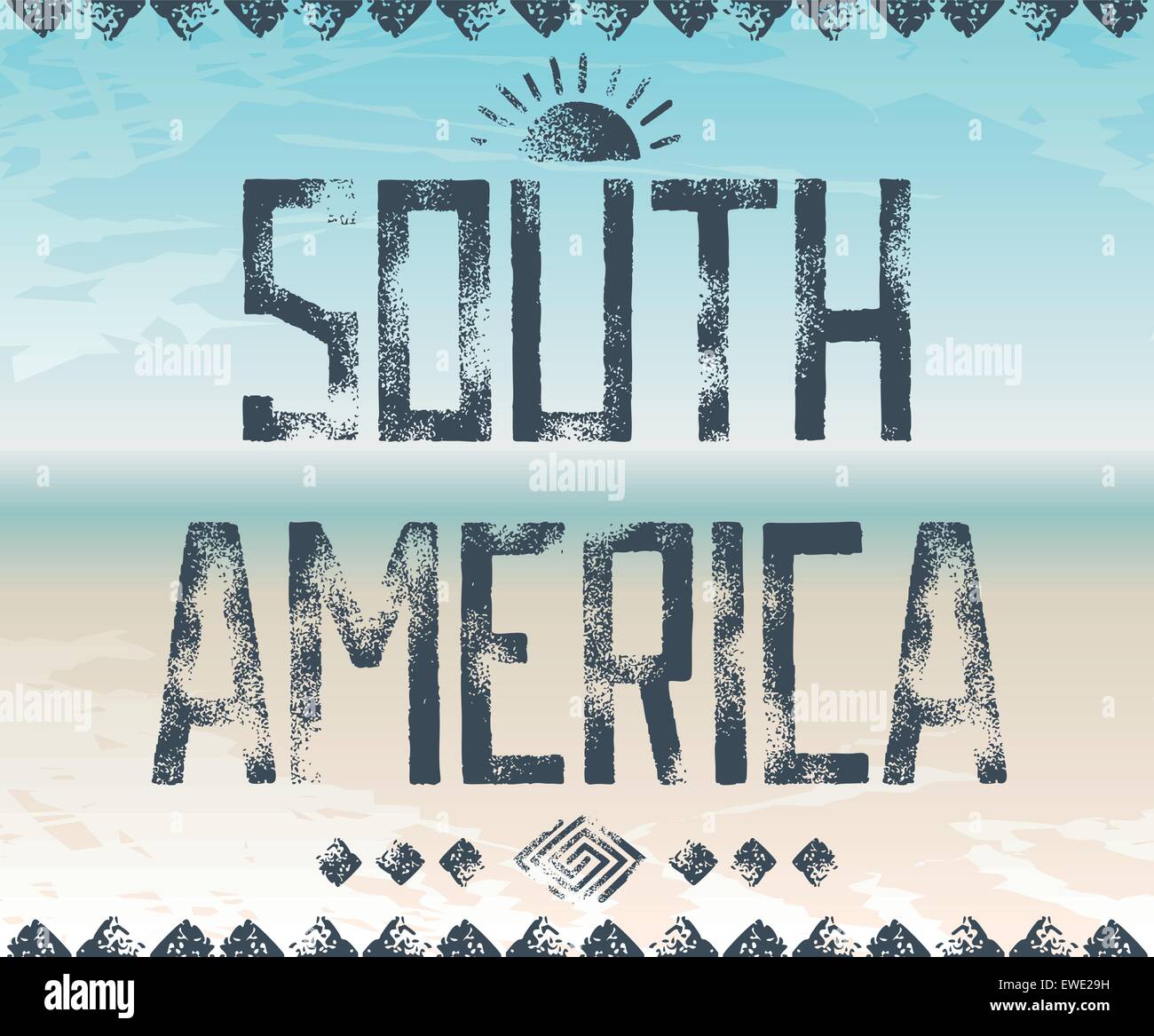 Grunge typography design - South America, dark lettering on background ...