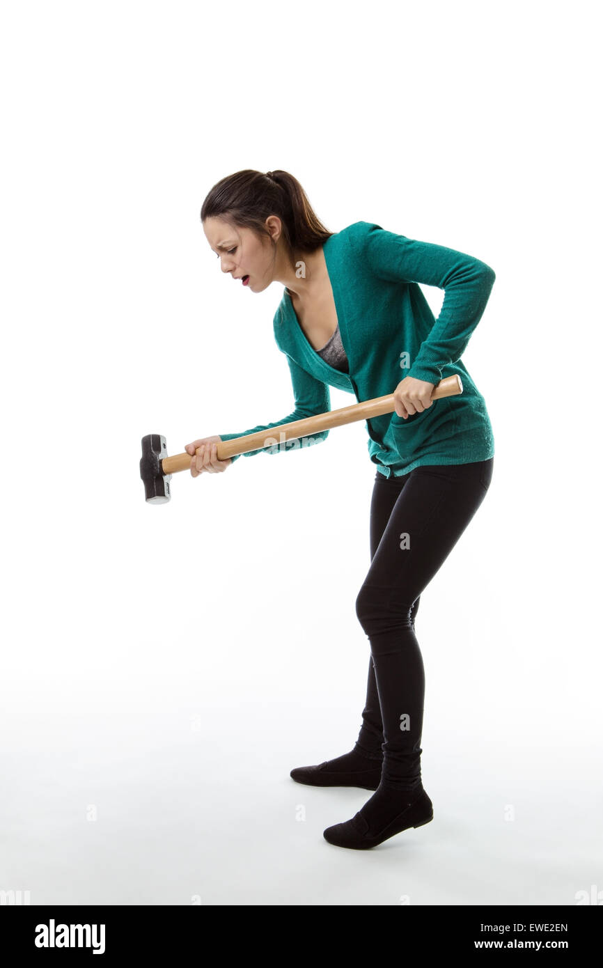 Woman sledge hammer hi-res stock photography and images - Alamy