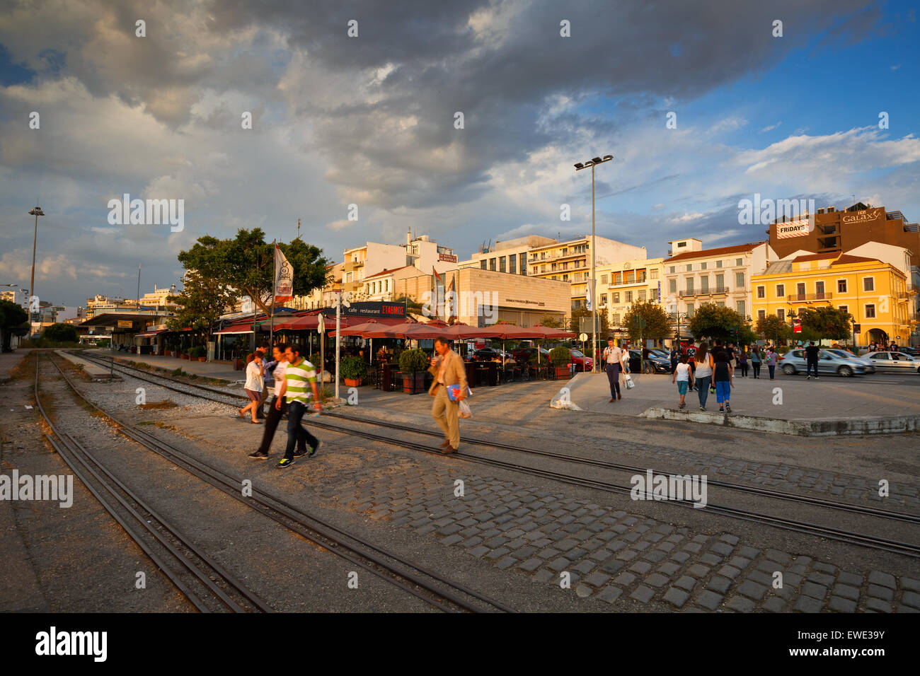 People at the train station in Patras, Greece Stock Photo - Alamy