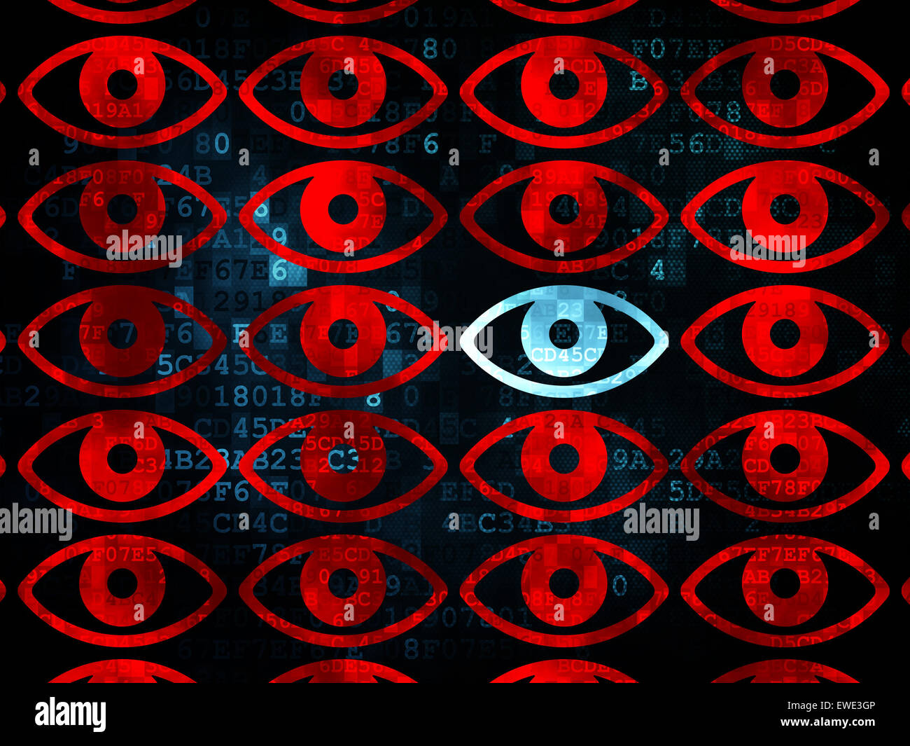 Protection concept: eye icon on Digital background Stock Photo - Alamy