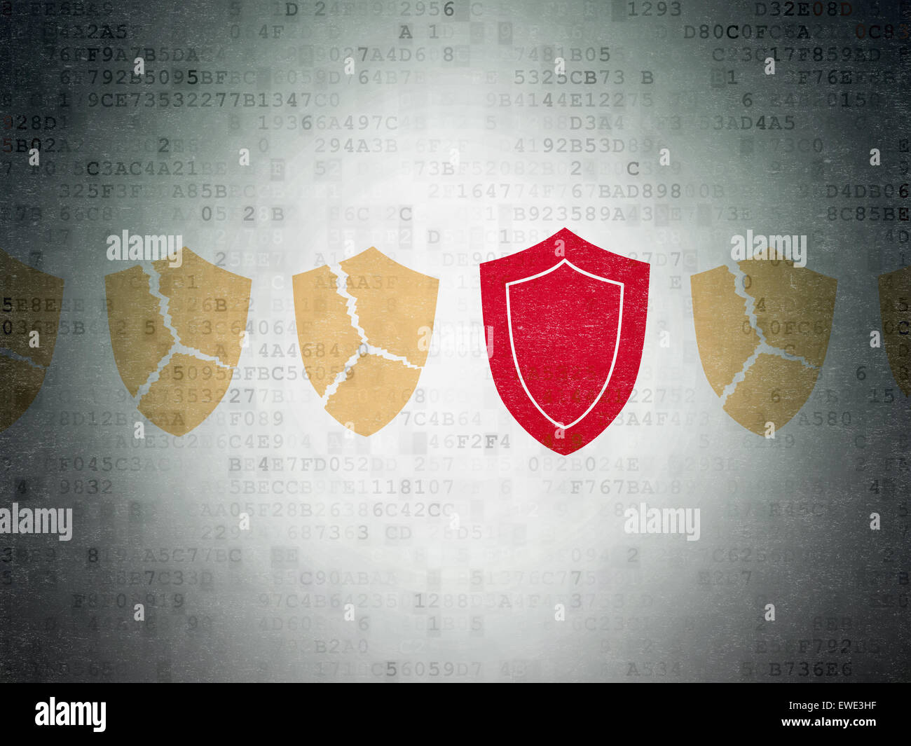 Protection concept: shield icon on Digital Paper background Stock Photo ...