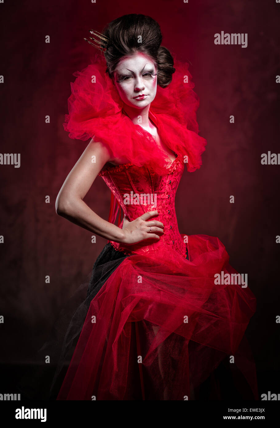 Red corset dress hi-res stock photography and images - Alamy