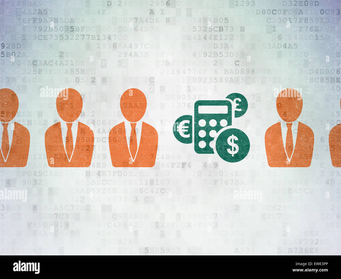 Business concept: calculator icon on Digital Paper background Stock ...