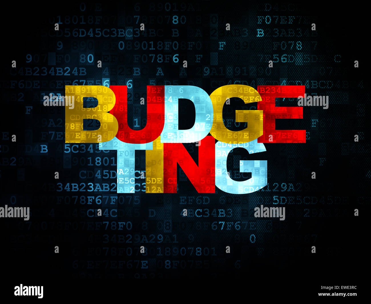 Finance concept: Budgeting on Digital background Stock Photo - Alamy