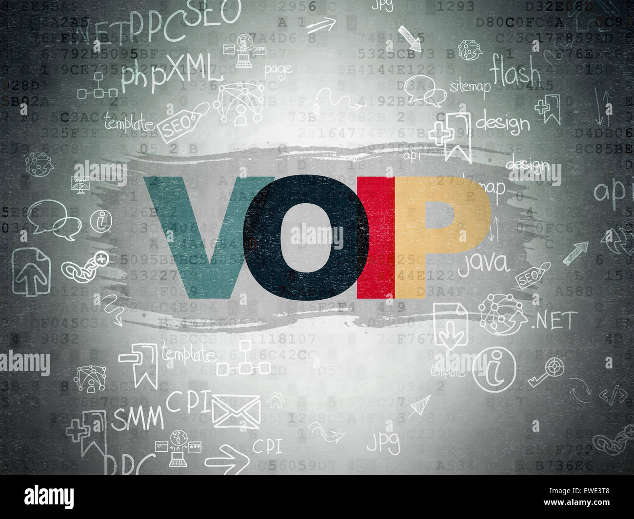 Web design concept: VOIP on Digital Paper background Stock Photo - Alamy