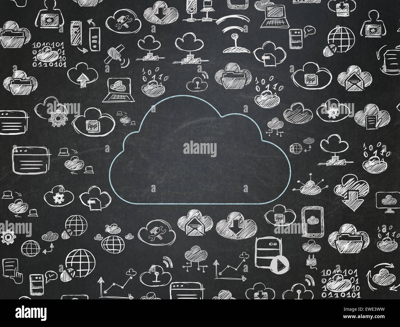 Cloud technology concept: Cloud on School Board background Stock Photo ...