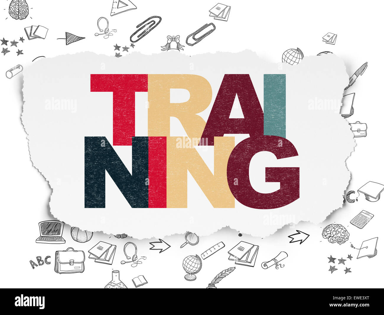 Education concept: Training on Torn Paper background Stock Photo - Alamy