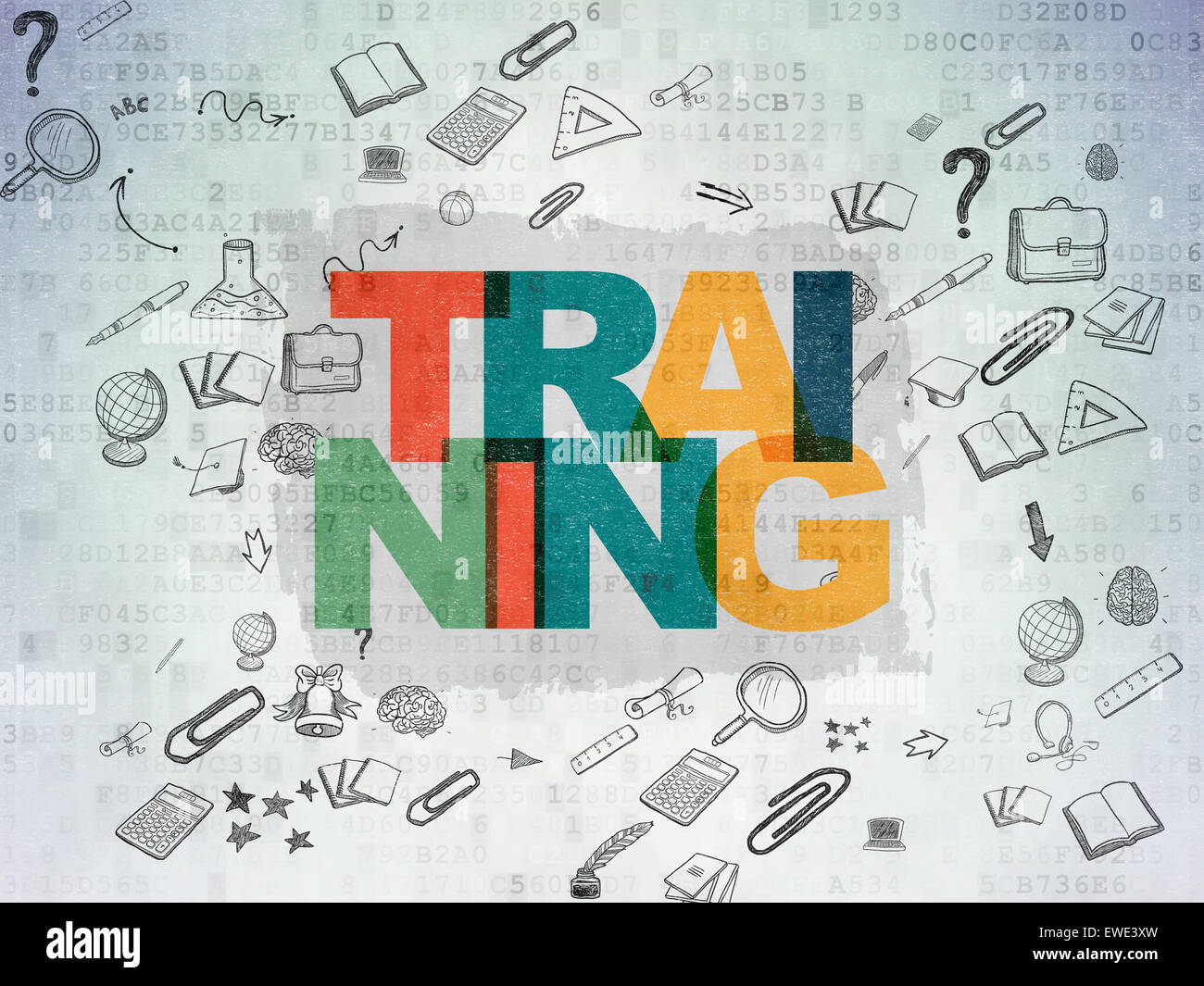Learning concept: Training on Digital Paper background Stock Photo - Alamy