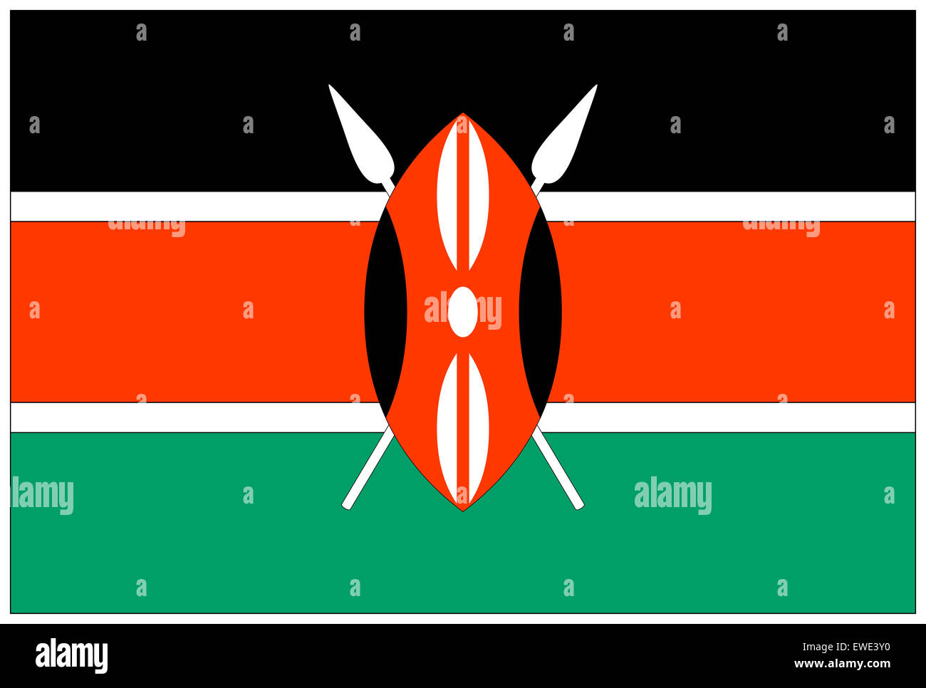 Fahne: Kenia/ flag: Kenya Stock Photo - Alamy