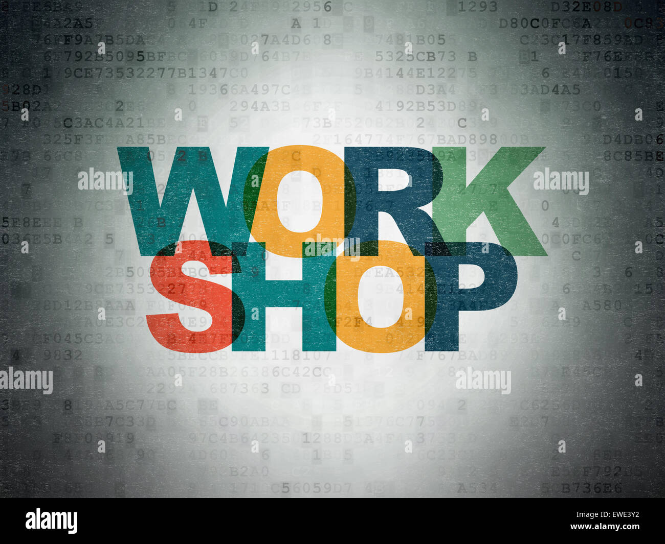 Studying concept: Workshop on Digital Paper background Stock Photo - Alamy
