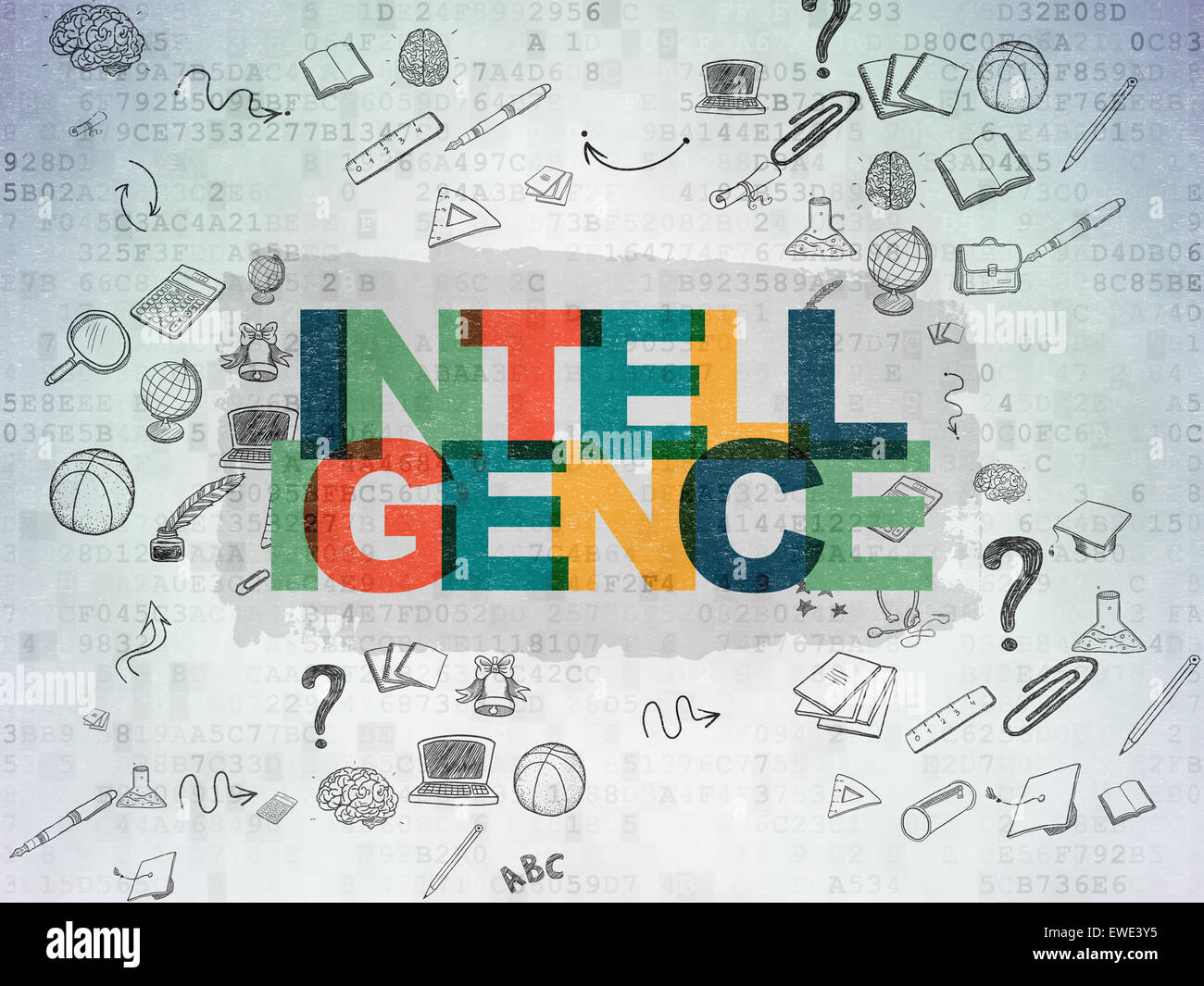 Education concept: Intelligence on Digital Paper background Stock Photo ...
