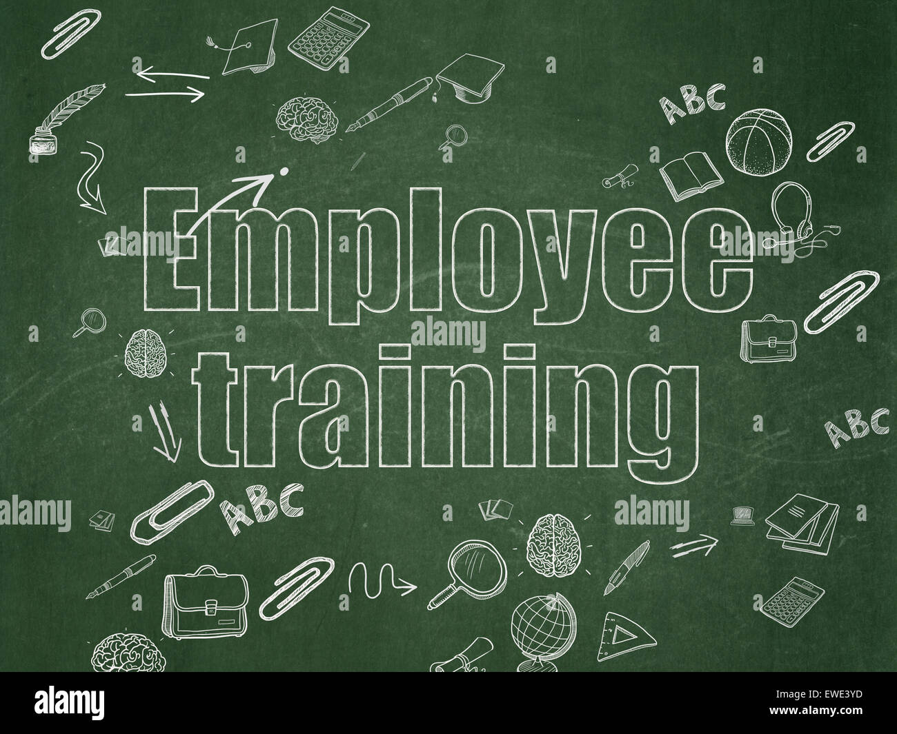 Learning concept: Employee Training on School Board background Stock ...