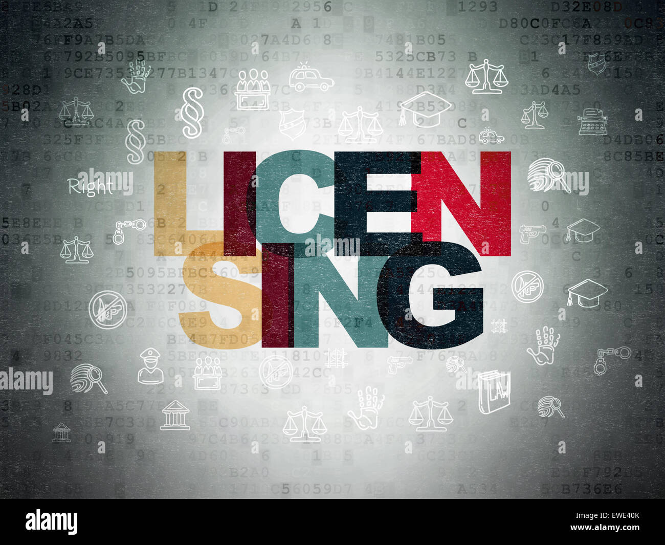 Law concept: Licensing on Digital Paper background Stock Photo - Alamy