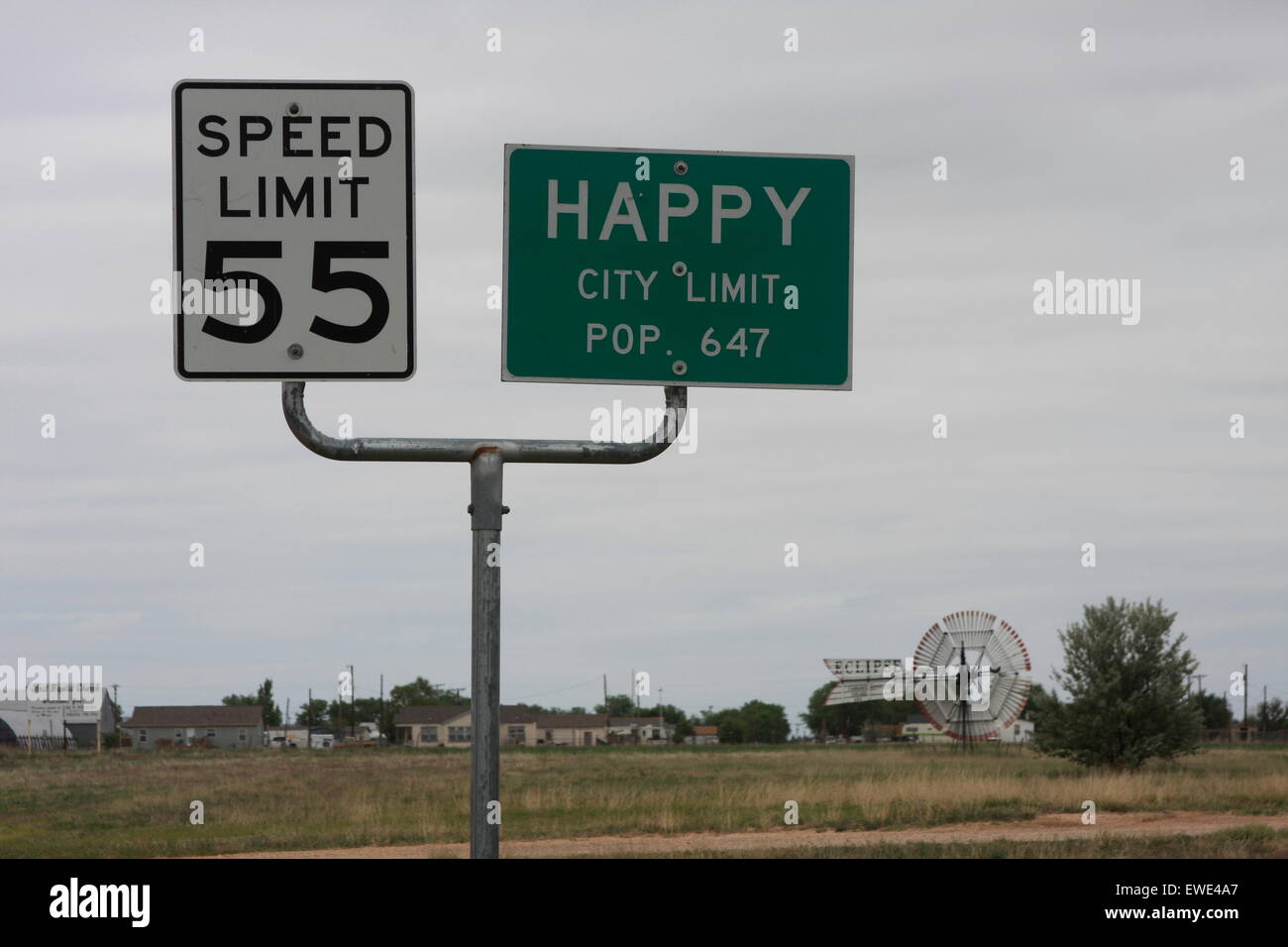 Highway sign near Happy Texas USA Stock Photo - Alamy